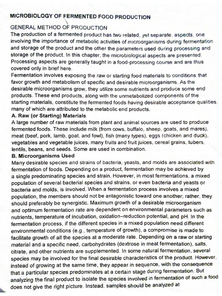 Microbiology of Fermented Food Production | PDF