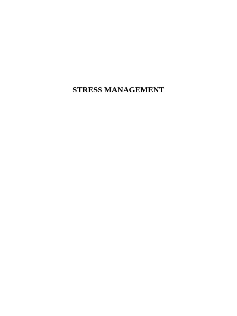 Stress Management Assignment | PDF | Stress (Biology) | Stress Management
