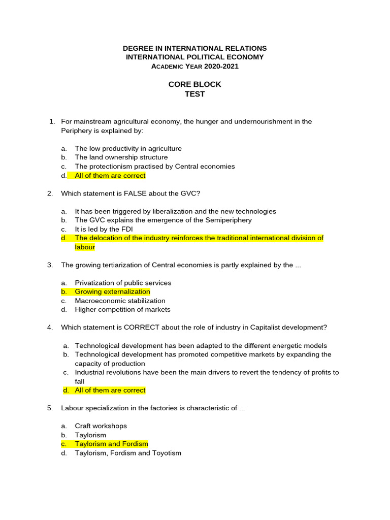 International Political Economy Exam 2020-2021 | PDF | Economies ...
