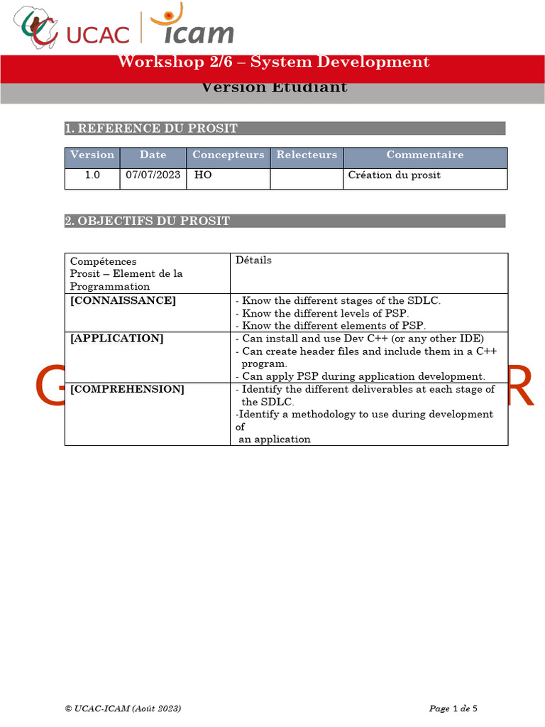 WS 2 System Development Etudiant | PDF | Programming | Computer Program