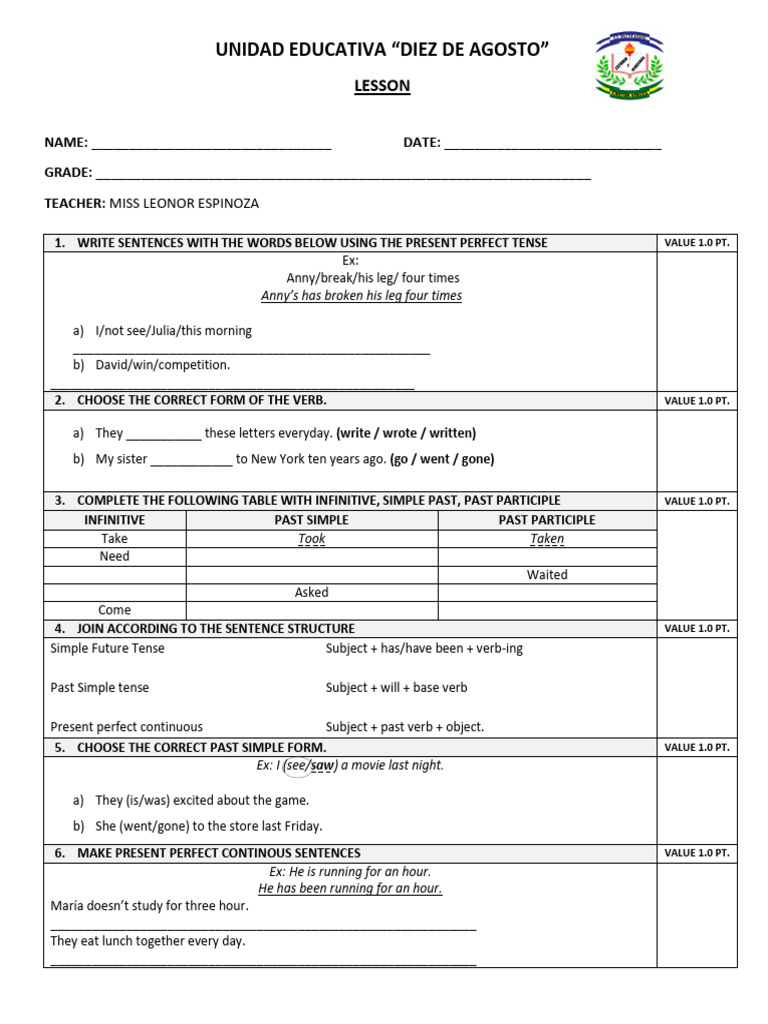Leccion de Ingles 3ER TRIMESTRE | PDF | Semantic Units | Linguistic ...