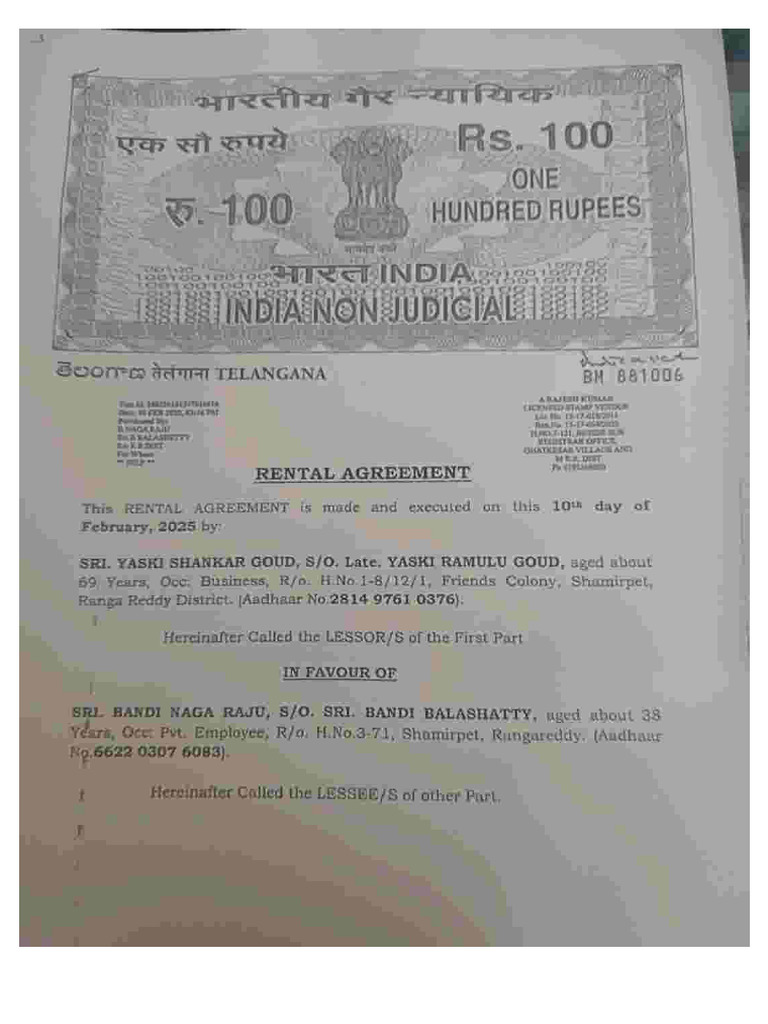 Shankar Goud Rental | PDF