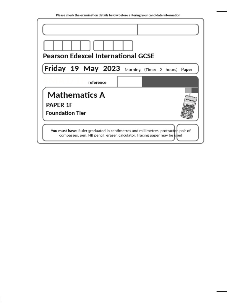 Pearson Edexcel GCSE Maths Exam Details | PDF | Area | Mathematics