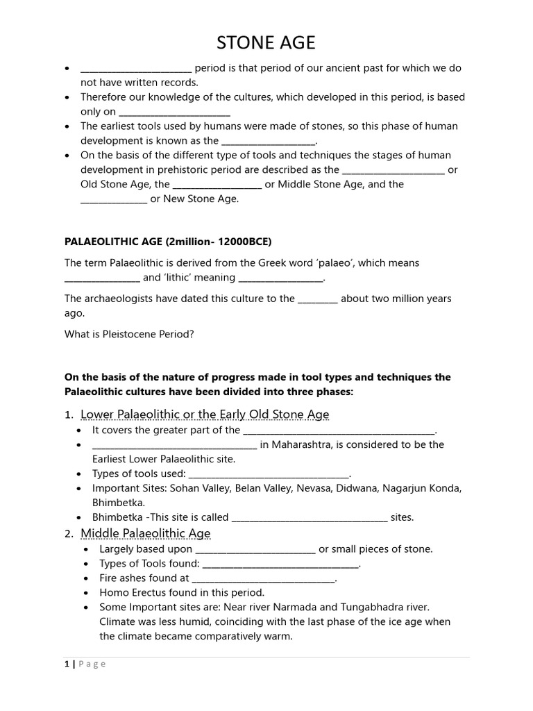 Old stone age | PDF | Paleolithic | Stone Age