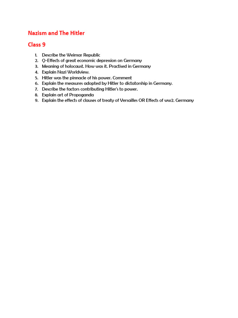 Nazism and Hitler: Key Concepts Explained | PDF