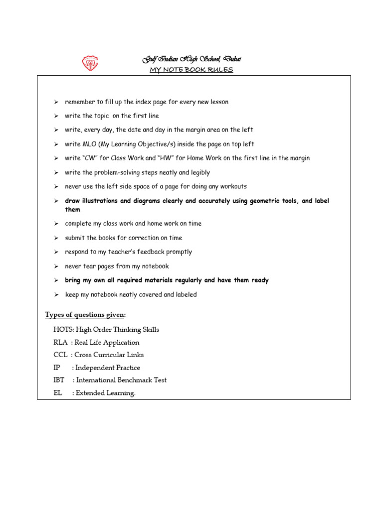 Math Notebook Rule | PDF