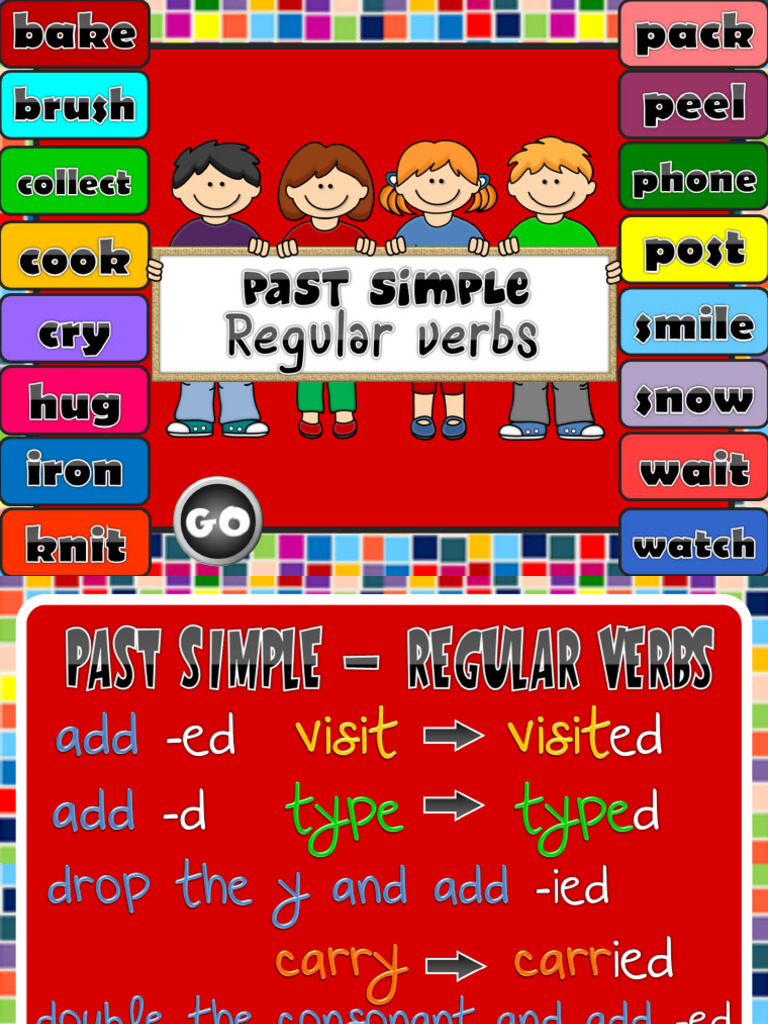 Past Simple Regular Verbs Game Fun Activities Games Games Grammar ...