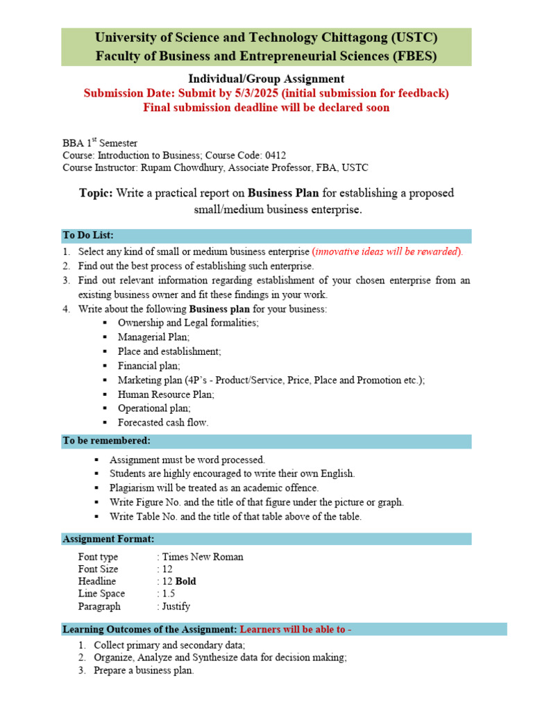 Introduction To Business Assignment | PDF