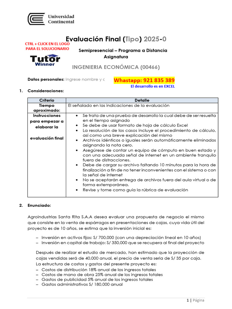 Tw-examenfinal Ingeco 2025 0 | PDF | Economias