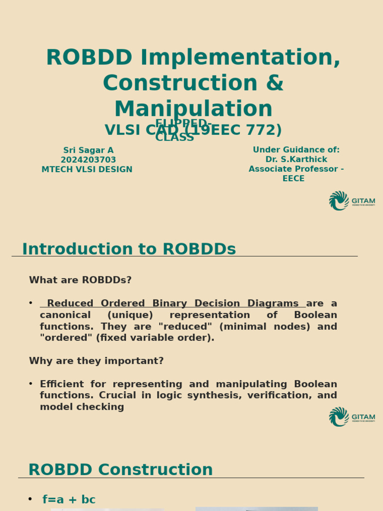ROBDDs in VLSI CAD: Construction & Use | PDF