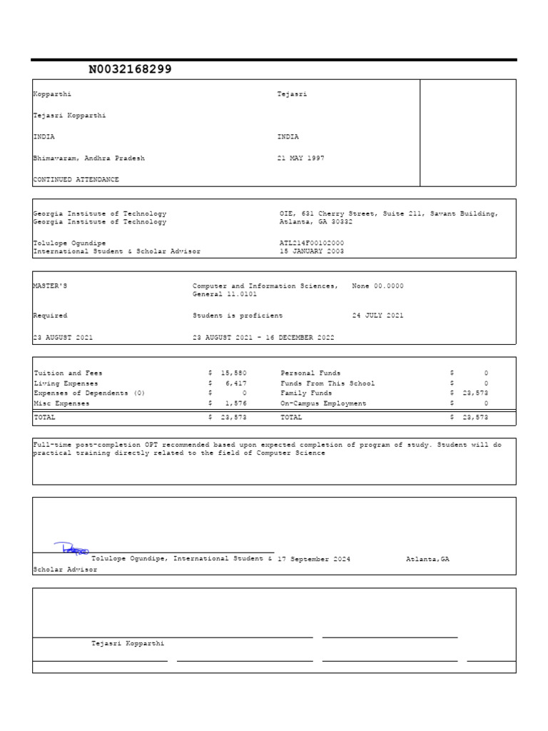 Stem Opt Travel Signature I20 | PDF | Travel Visa | Human Migration