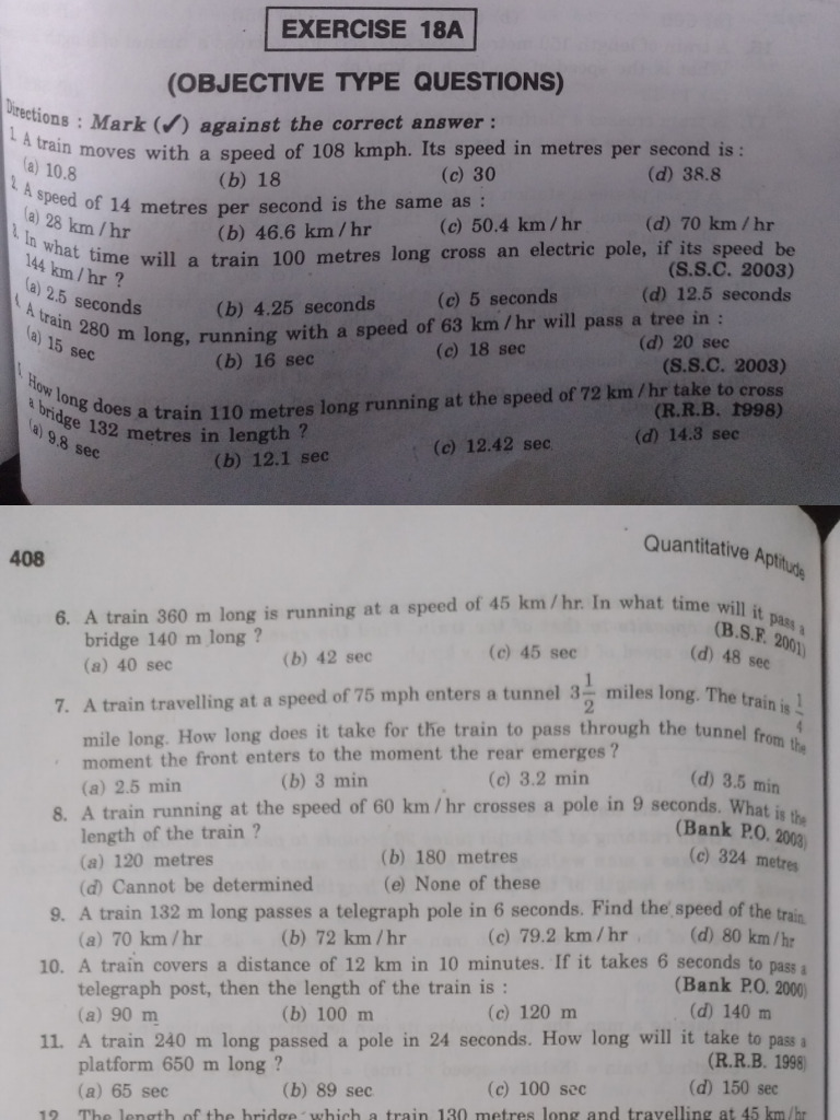 Problems On Trains Unsolved | PDF | Speed | Length