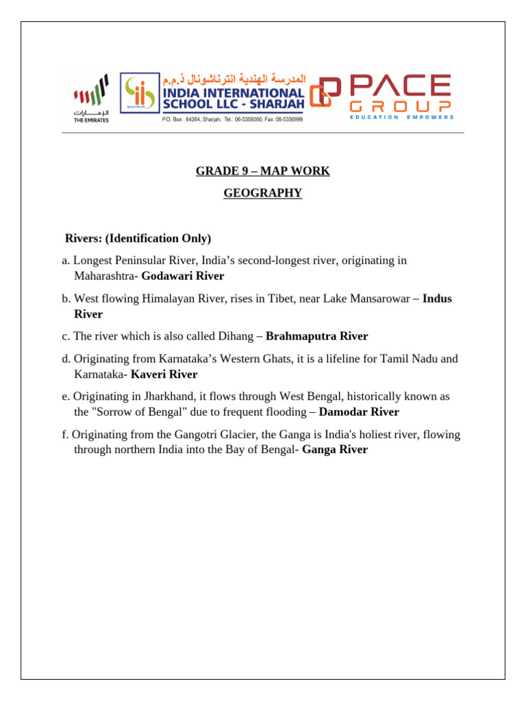 Map Practice - Final Examination - Grade 9 | PDF