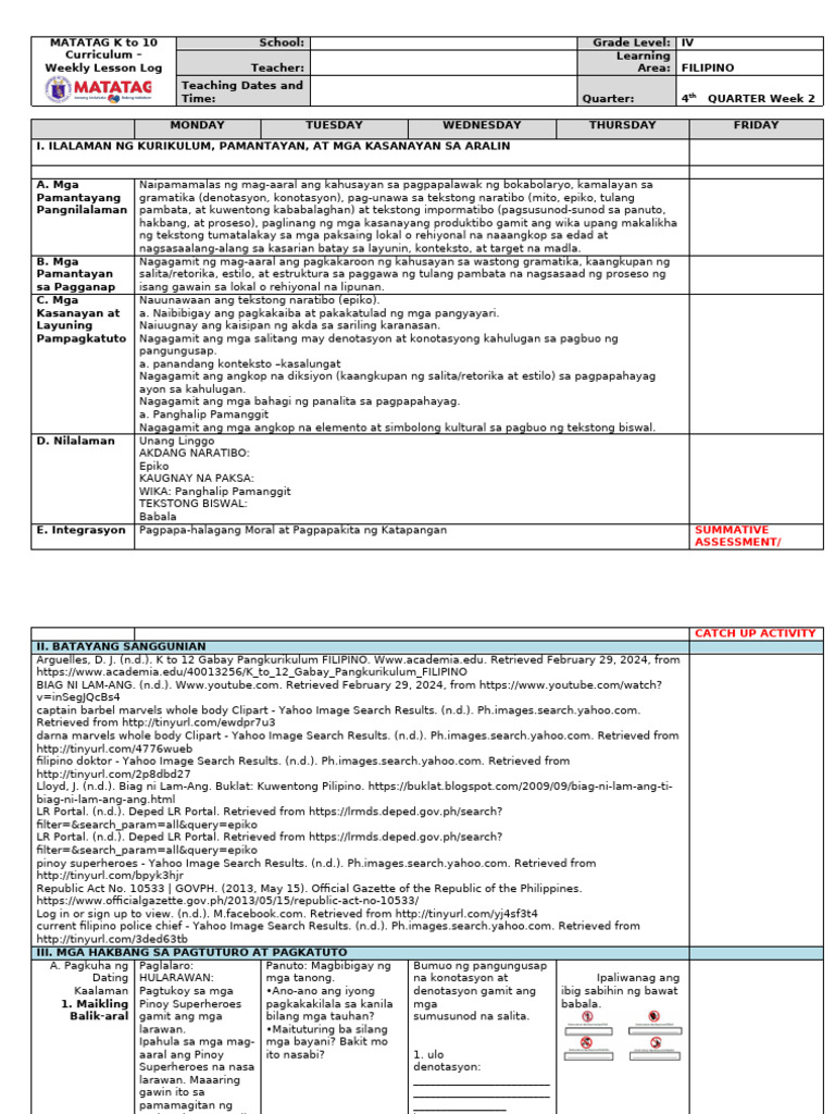 DLL_FILIPINO-4_Q4-W2 | PDF