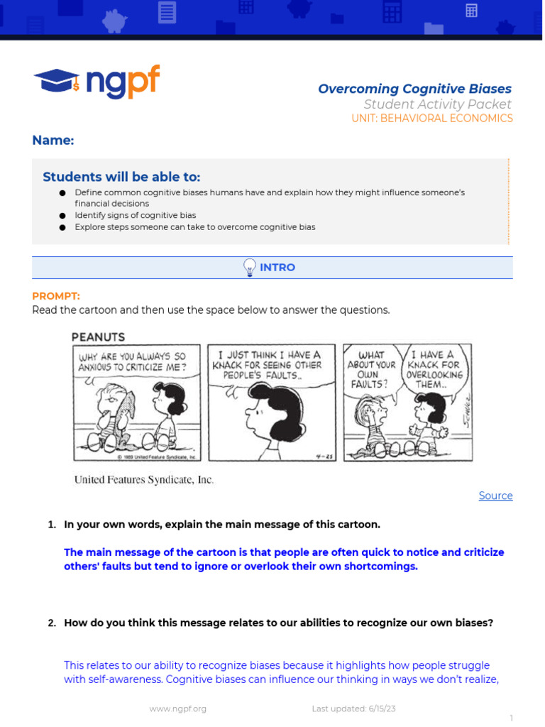 Recognizing and Overcoming Biases | PDF | Bias | Thought