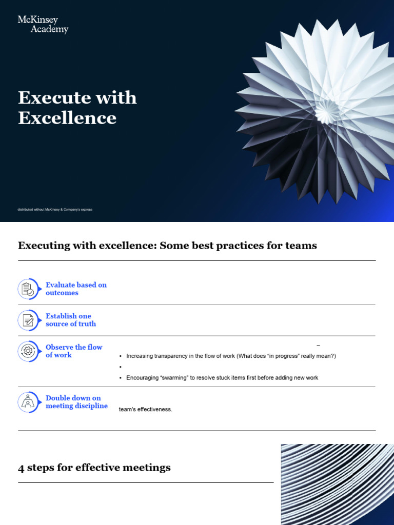 Execute With Excellence - Micropractices | PDF | Information | Mc Kinsey & Company