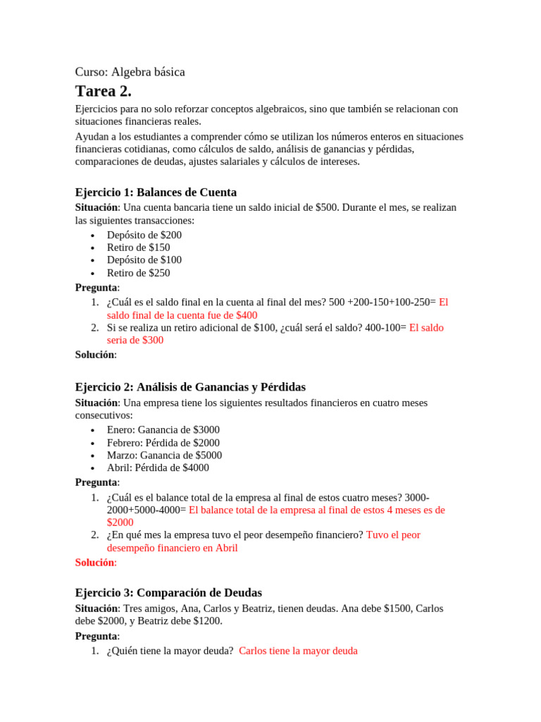 Tarea2 Edit | PDF | Interés | Deuda
