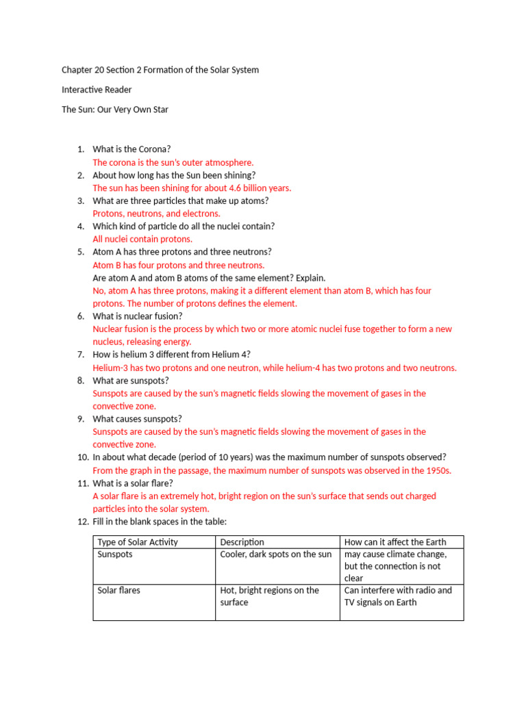 Solar System Formation Guide | PDF | Sun | Atoms