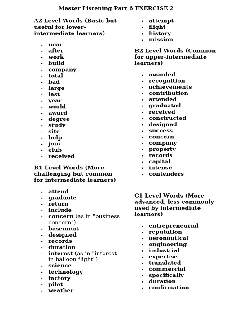 EXERCISE 2 Part 6 Master Listening | PDF | Aviation | Aeronautics