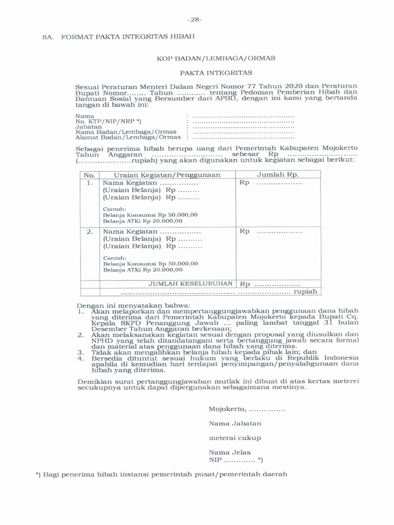 pakta integritas | PDF