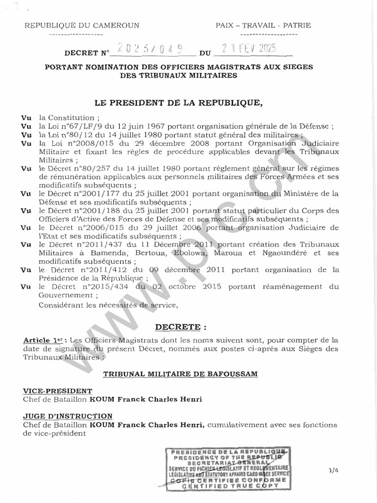 Decret N 2025 049 Du 21 02 2025 | PDF