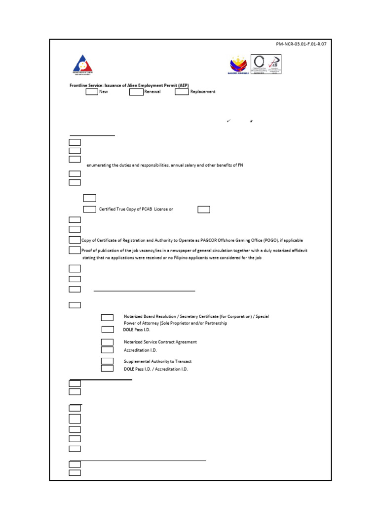 AEP Application Requirements in the Philippines | PDF | Government And ...