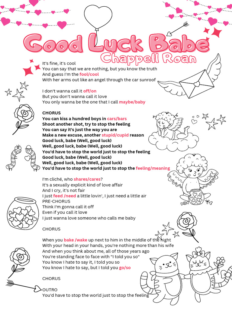 Valentines Day Good Luck Babe Chappell Roan | PDF