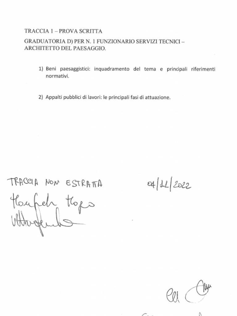 Traccia 1 Non Estratta - Arch. Paesaggio | PDF