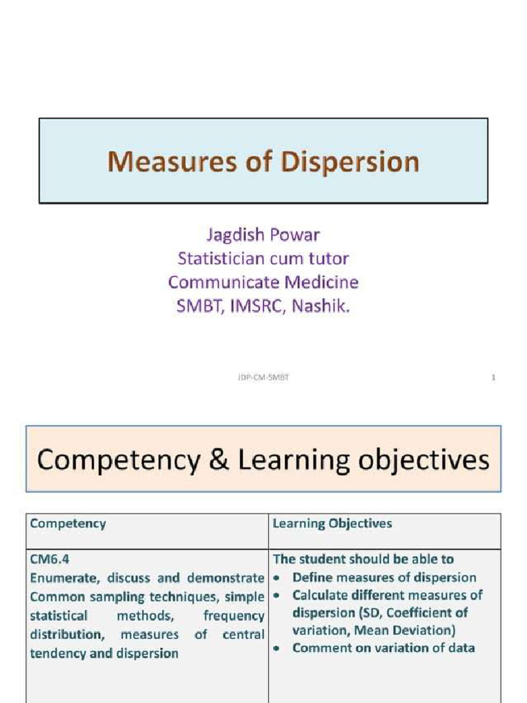 Measure of Dispersion | PDF