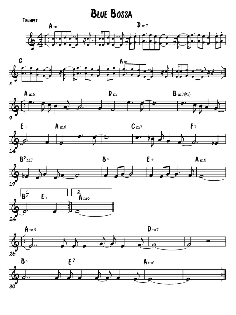 Blue Bossa A Minor Tromba | PDF