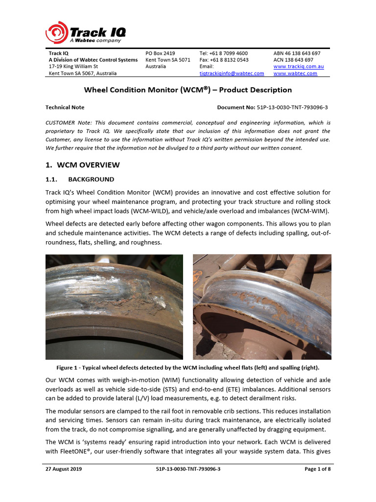 Brief OMRS - WCM Track IQ 270819 | PDF | Train | Rail Transport