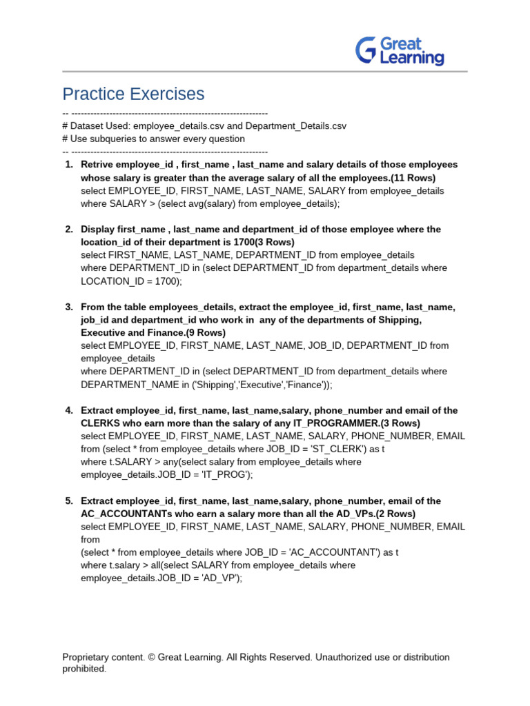 2 +PracticeExercise+-++Solution | PDF | Data Management | Databases