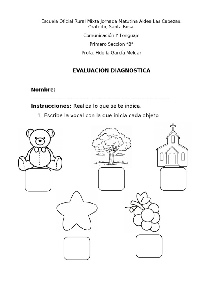 PRUEBA DIAGNOSTICA PRIMERO | PDF