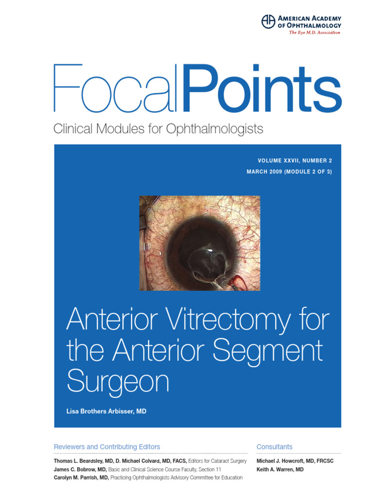 Anterior Vitrectomy For The Anterior Segment Surgeon | PDF | Ophthalmology | Human Eye