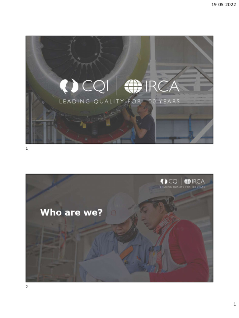 CQI IRCA Intro Handouts | PDF | Audit | Business
