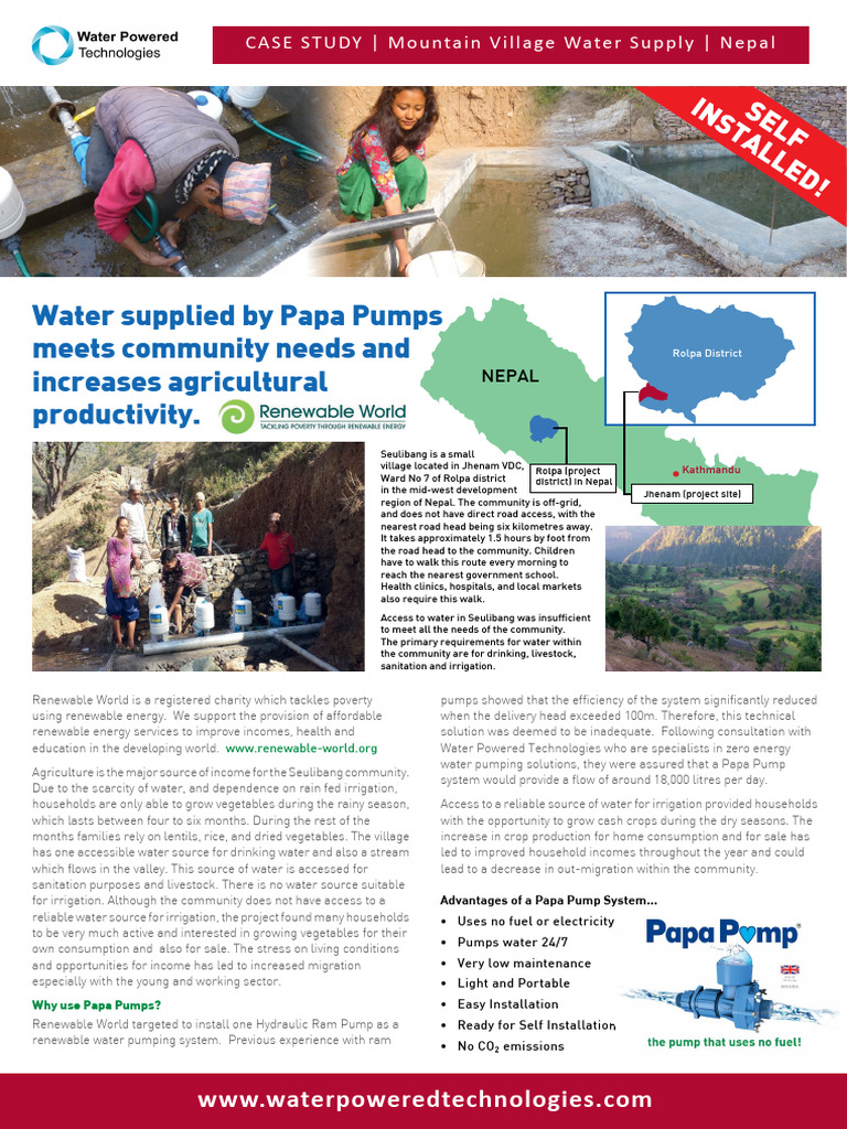 Papa-Pump-Nepal-Case-Study | PDF | Water | Pump