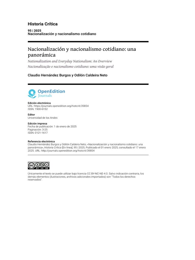 Hernandez Burgos, Claudio y Neto, Odilón. Nacionalización y ...