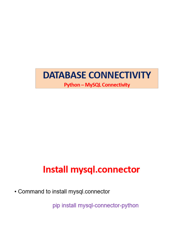 Python MySQL Database Connection Guide | PDF