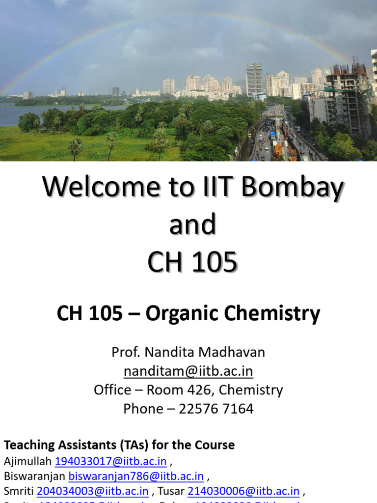 IIT Bombay CH 105 Organic Chemistry Course Guide | PDF | Isomer ...