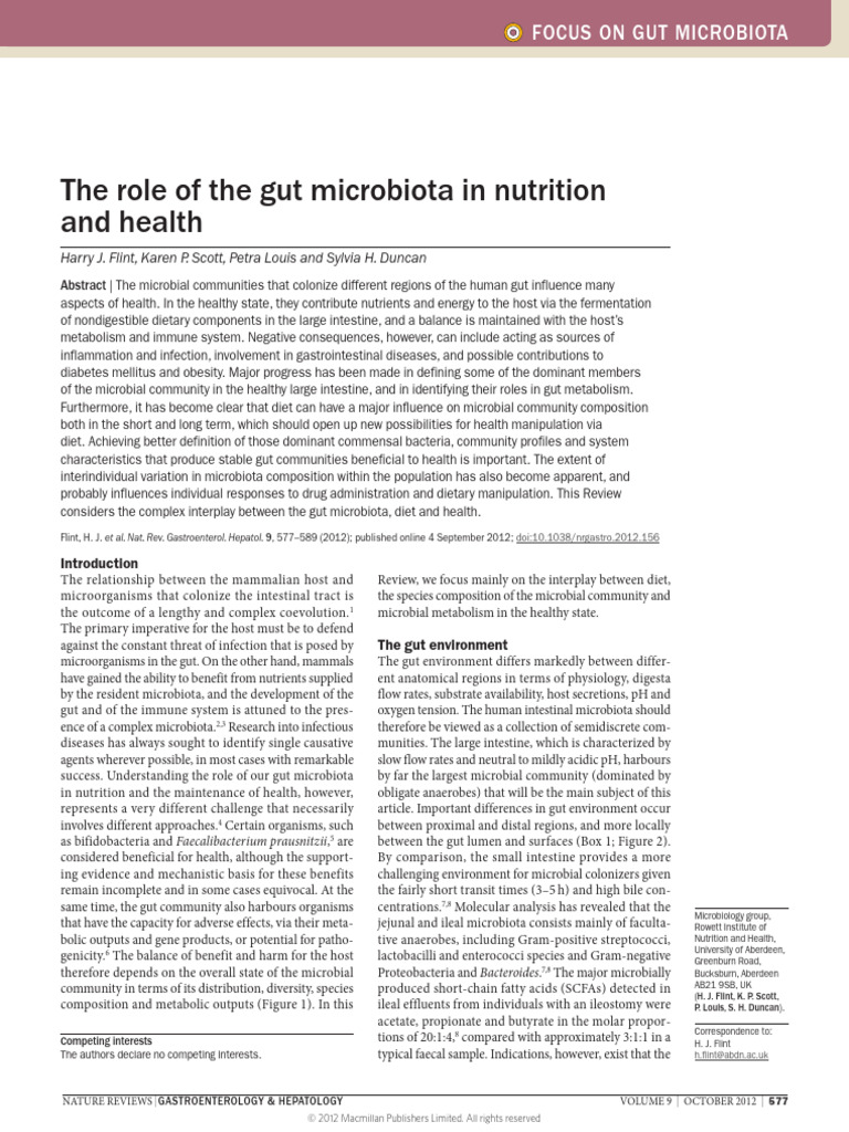 Gut Microbiota's Role in Health | PDF | Gastrointestinal Tract | Large ...