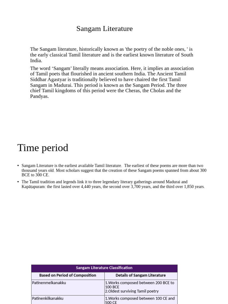 Tamil Sangam | PDF | Tamil Literature | Indian Poetics