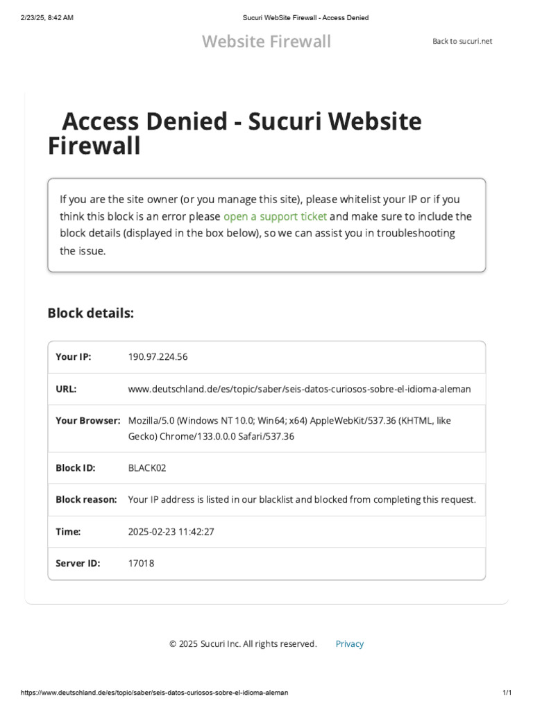 Sucuri WebSite Firewall - Access Denied | PDF