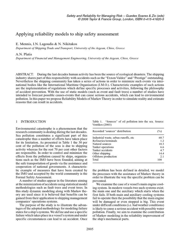 Applying Reliability Models To Ship Safe | PDF | Reliability Engineering | Markov Chain