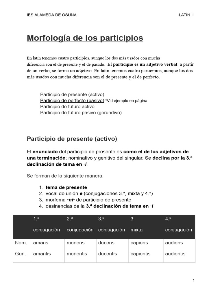 Participios Repaso | PDF | Conjugación gramatical | Verbo