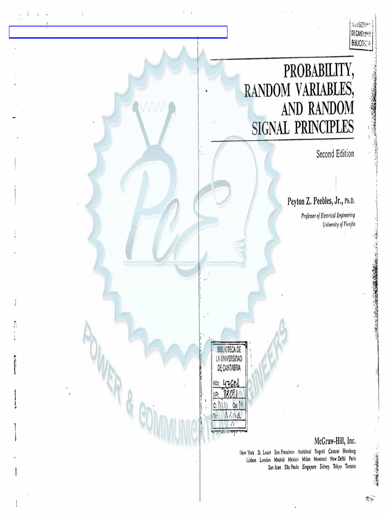 Peebles p. z. - Probability, Random Variables and Random Signal Principles (2nd Ed.)(Marked) | PDF