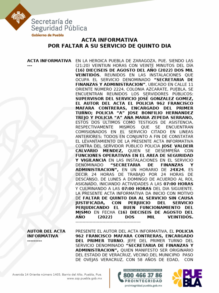 Acta Administrativa 5 Mafara | PDF