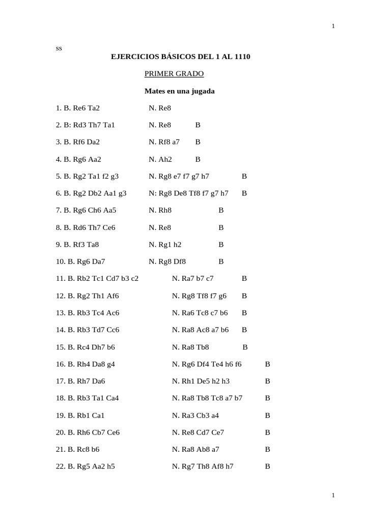 EJERCICIOS BASICOS | PDF | Ajedrez | Juegos de estrategia abstractos