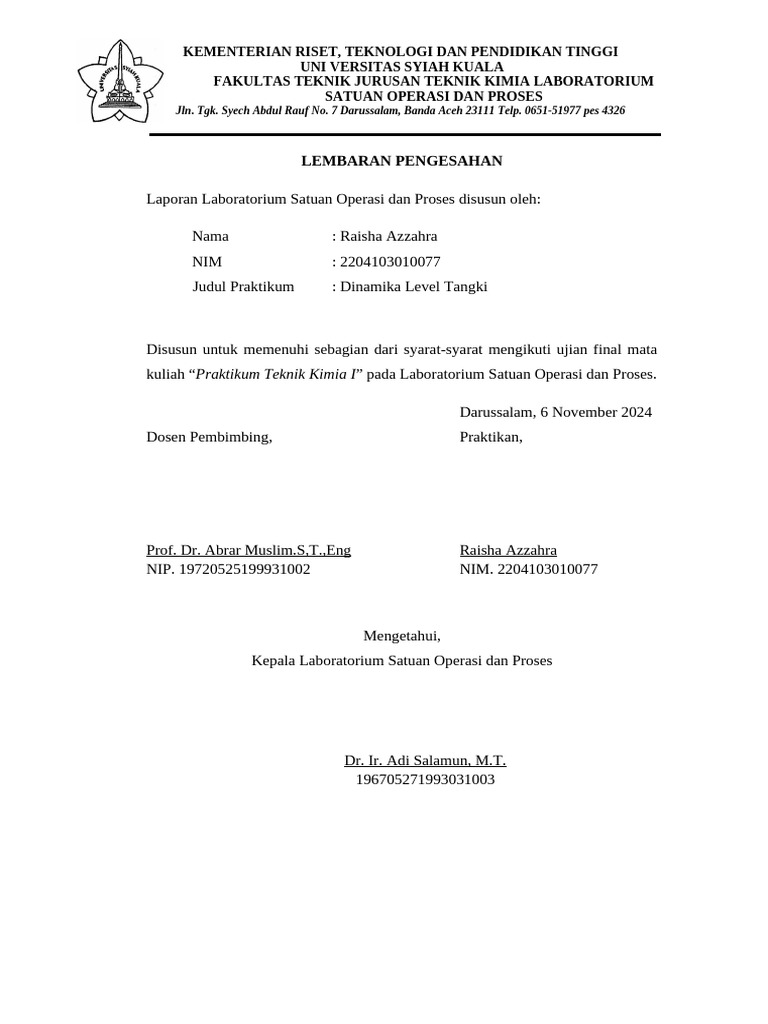 A2 Lembaran Pengesahan | PDF