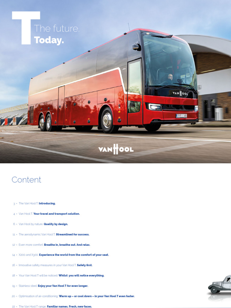 Van Hool T: Innovative Coach Solutions | PDF | Stainless Steel | Traffic