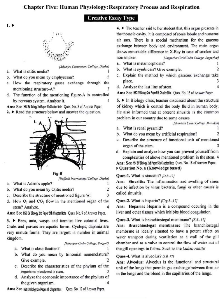 Ev HSC Biology II 5th Chapter MCQ Question Answer | PDF